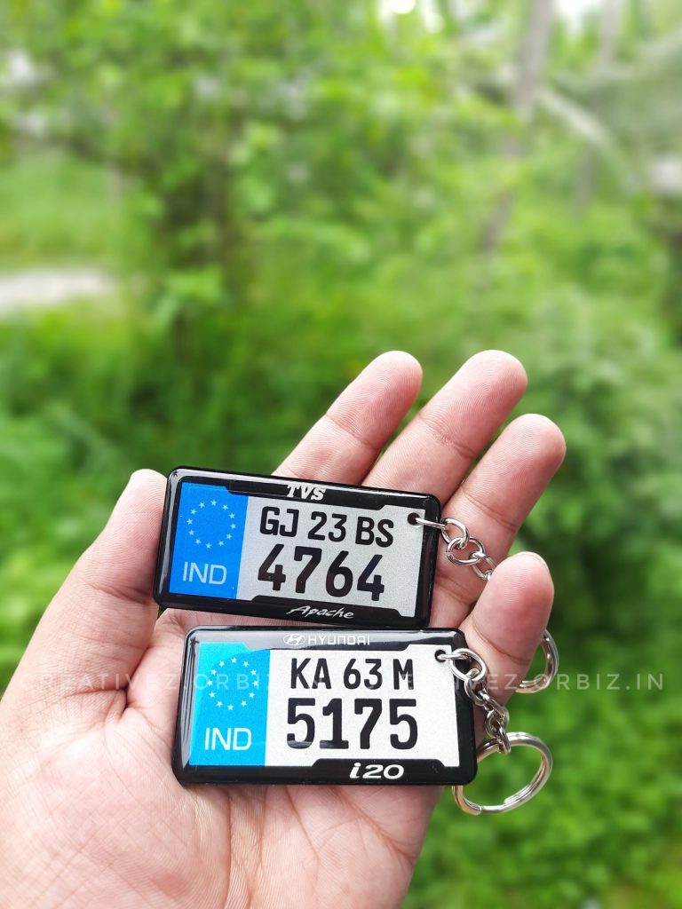 IND NUMBER PLATE GEL BIKE KEYCHAIN - NPD | NumberPlateDesign.com
