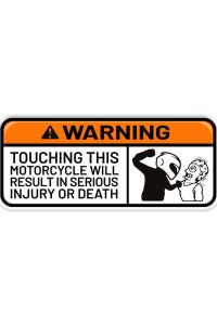 Warning Motorcycle Sticker - NPD | NumberPlateDesign.com