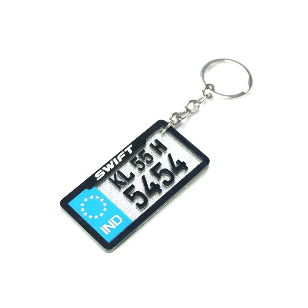 Customized Acrylic Number Plate Keychain - NPD | NumberPlateDesign.com