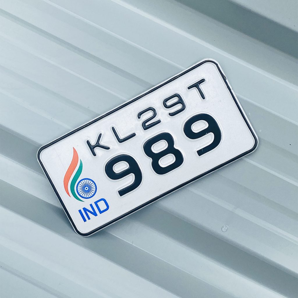 Euro White Flag Bike Aluminium Number Plate - NPD | NumberPlateDesign.com