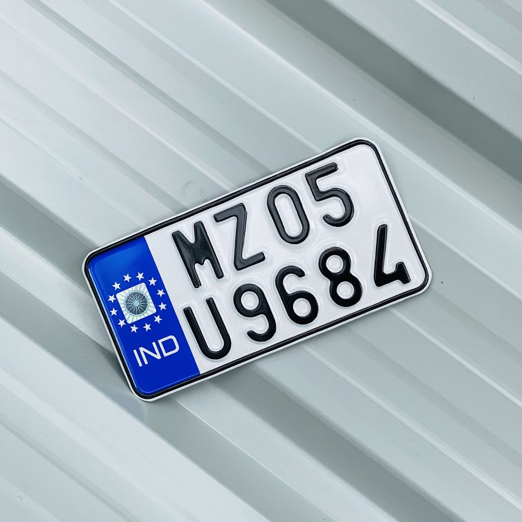 IND Font Bike Aluminium Punching Number Plate - NPD | NumberPlateDesign.com