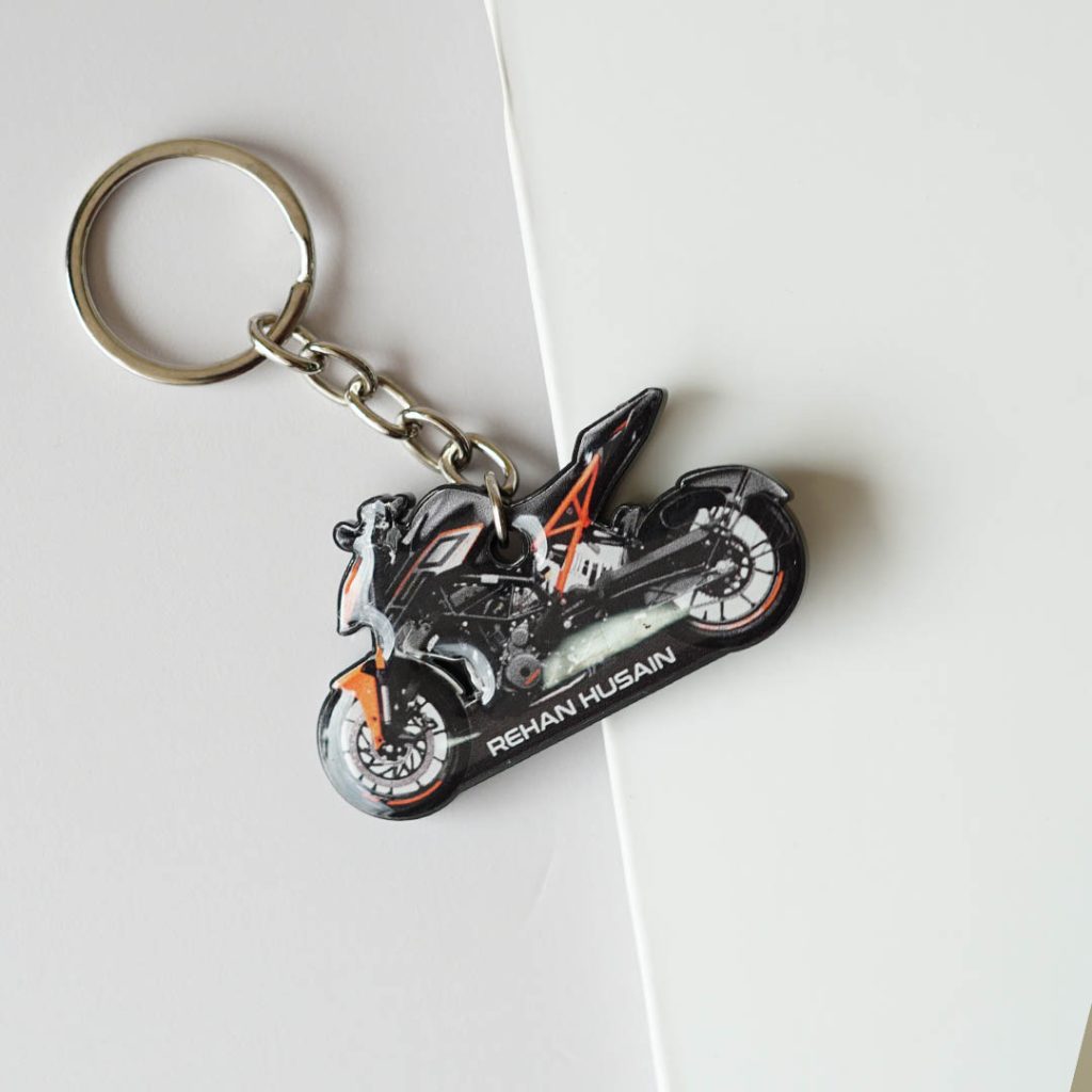 Customized Bike Shape Gel Keychain - NPD | NumberPlateDesign.com